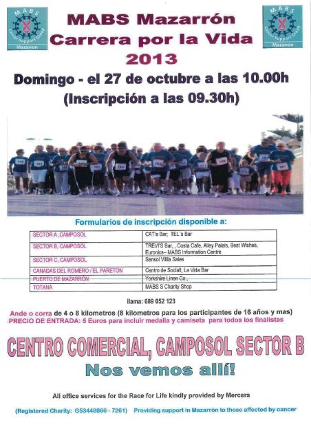 "MABS" celebrará en Camposol una carrera solidaria "Por la vida" el ...